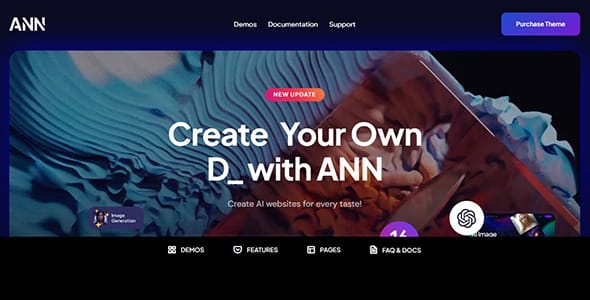 AI ANN AI Generator OpenAI Elementor WordPress Theme