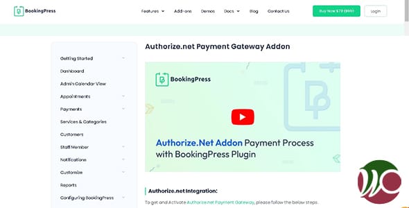 BookingPress Authorize Payment Gateway Addon for WordPress
