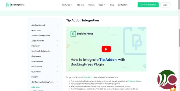 BookingPress Tip Addon for WordPress Plugin