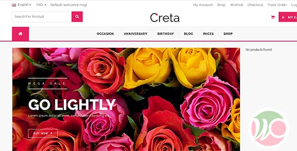 Creta Flower Shop WooCommerce WordPress Theme