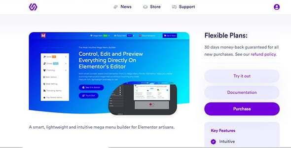 Elemental Menu for WordPress