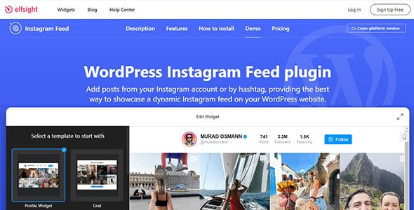 Elfsight Instagram Feed CC for WordPress