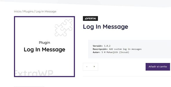 Log In Message for WordPress