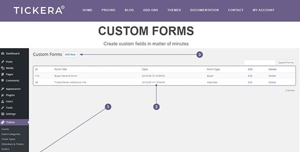Tickera Custom Forms for WordPress