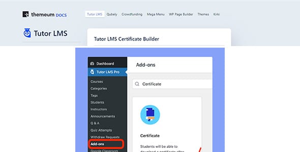 Tutor LMS Certificate Builder for WordPress