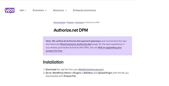Authorize DPM Gateway for WooCommerce