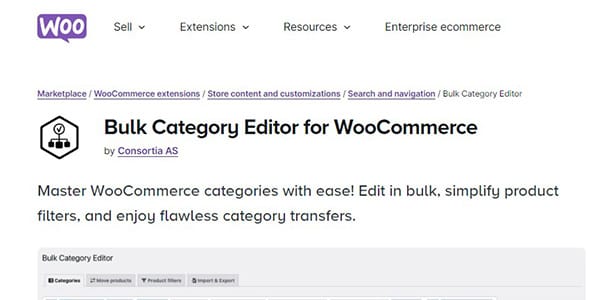 Bulk Category Editor for WooCommerce
