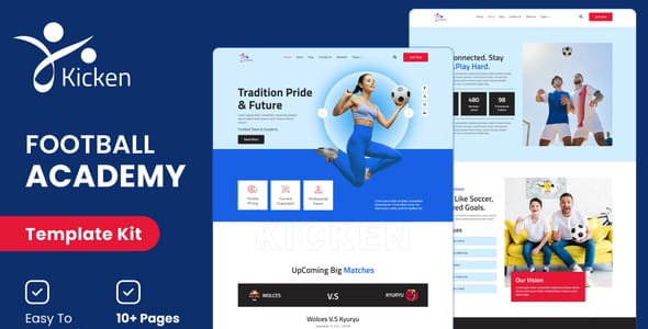 Kicken Football and Sports Academy Elementor Template Kit