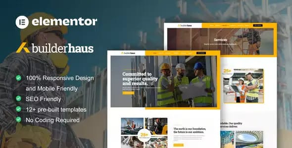 BuilderHaus Construction Company Elementor Pro Template Kit